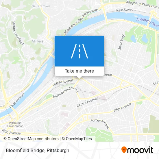 How to get to Bloomfield Bridge, Pittsburgh by bus or light rail?