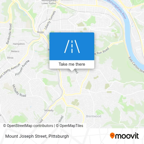 How to get to Mount Joseph Street, Pittsburgh by bus or train?