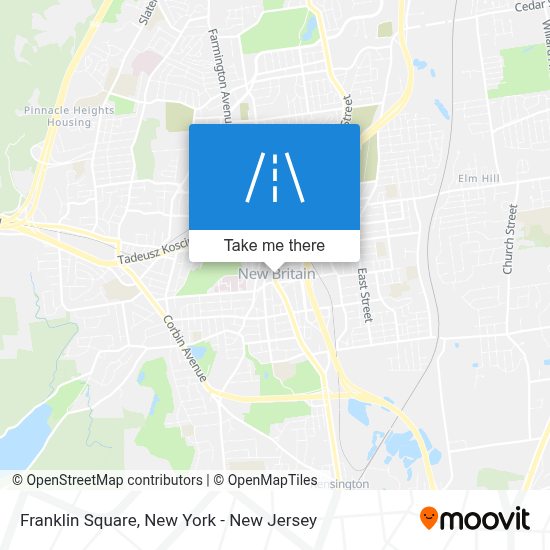 ¿Cómo llegar a Franklin Square, New Britain en tren o autobús?