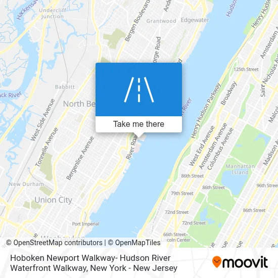 ¿Cómo llegar a Hoboken Newport Walkway- Hudson River Waterfront Walkway ...