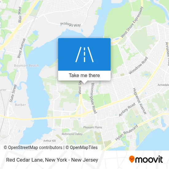 ¿Cómo llegar a Red Cedar Lane, Staten Island en autobús, tren o metro?