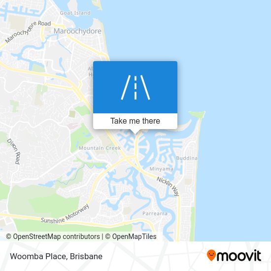 How to get to Woomba Place, Mooloolaba by bus or train?