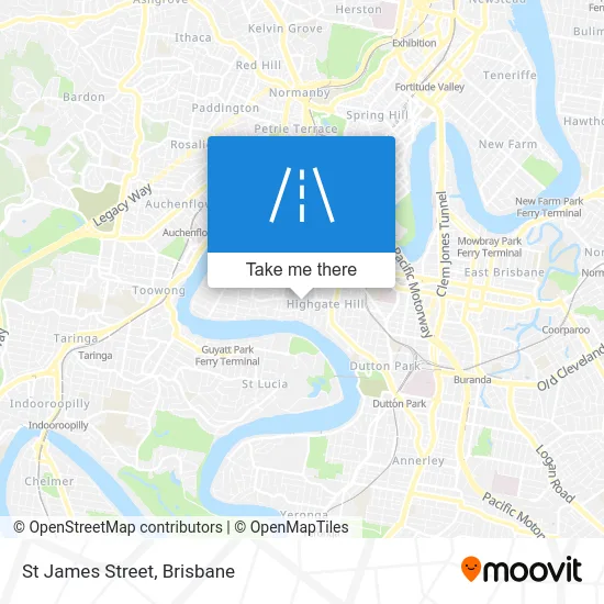 How to get to St James Street, Highgate Hill by bus or train?