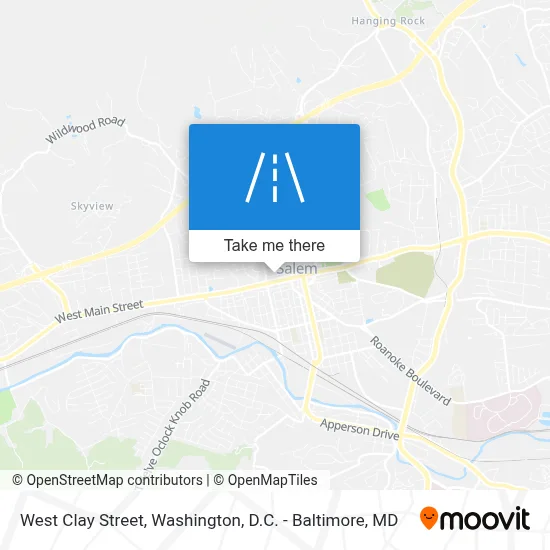 ¿Cómo llegar a West Clay Street, Salem en autobús o tren?