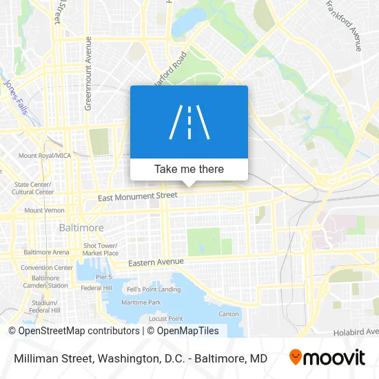 ¿Cómo llegar a Milliman Street, Baltimore en autobús o metro?