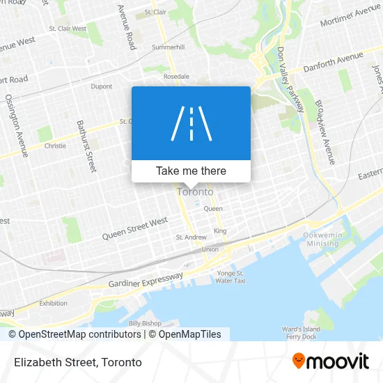 How to get to Elizabeth Street, Toronto by bus, subway, Streetcar or train?