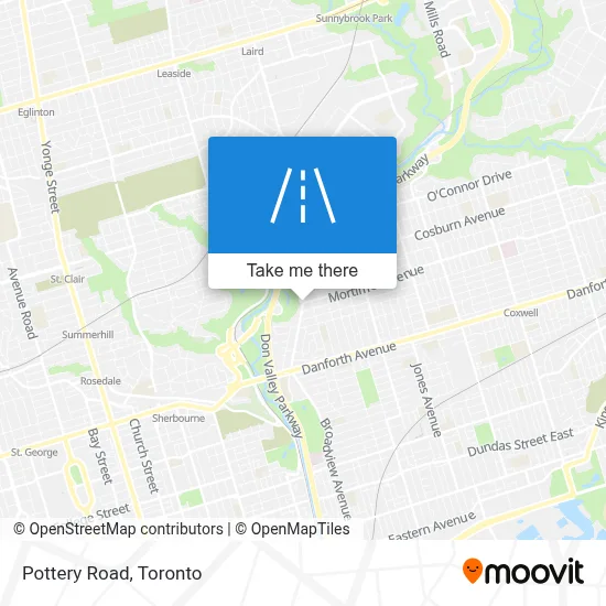 How to get to Pottery Road, Toronto by bus or subway?