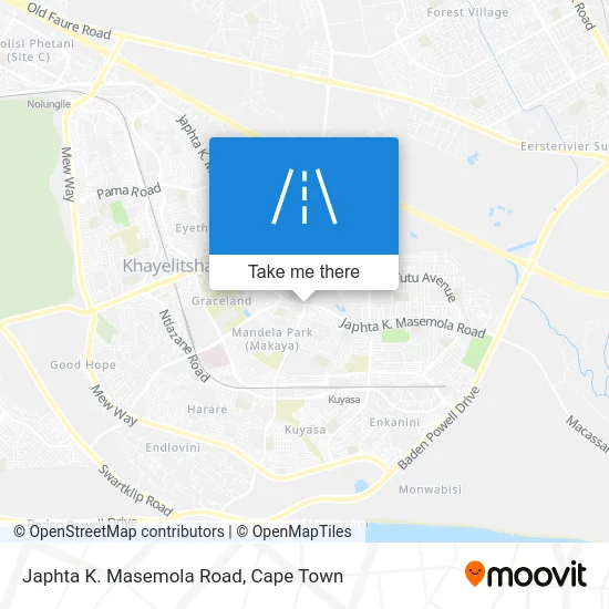How to get to Japhta K. Masemola Road, Mitchells Plain by bus or train?