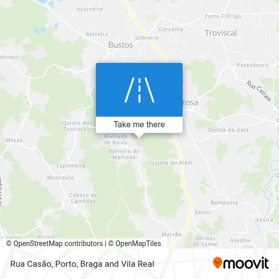Como chegar ao Rua Casão, Covões e Camarneira por autocarro ou comboio?