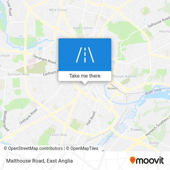 How to get to Malthouse Road, Norwich by bus or train?