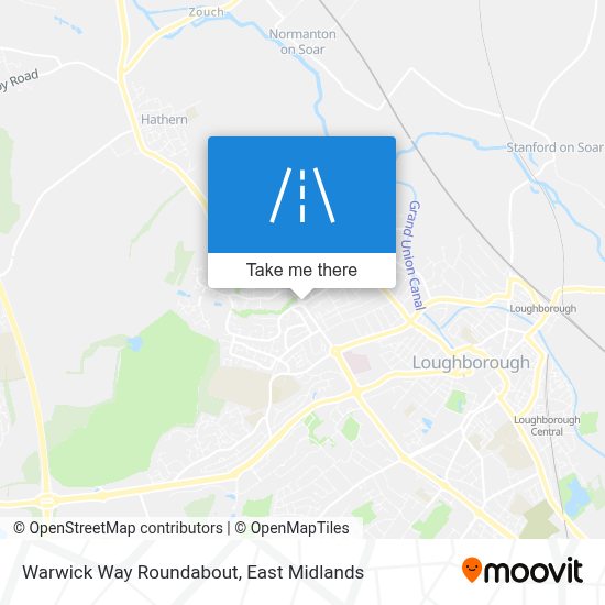 How to get to Warwick Way Roundabout, Charnwood by bus or train?