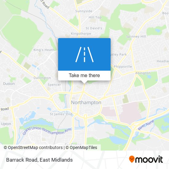 How to get to Barrack Road, Northampton by bus or train?