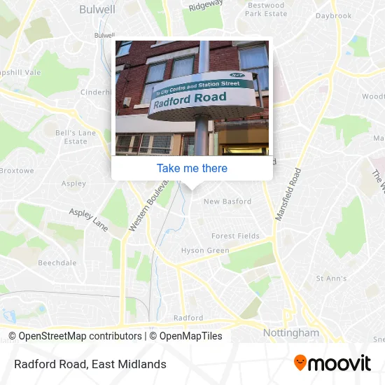 How to get to Radford Road, Nottingham by bus, light rail or train?