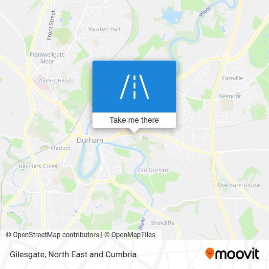 How to get to Gilesgate, County Durham by bus or train?