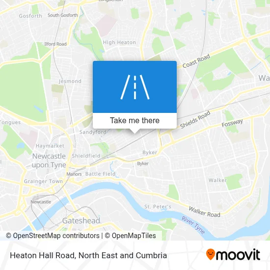How to get to Heaton Hall Road, Newcastle Upon Tyne by bus or underground?