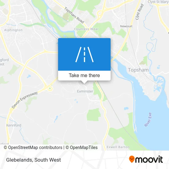 How to get to Glebelands, Exminster by bus?