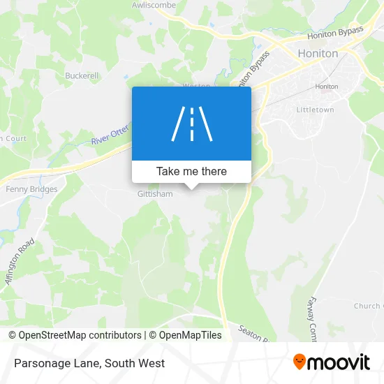 How to get to Parsonage Lane, Gittisham by bus?