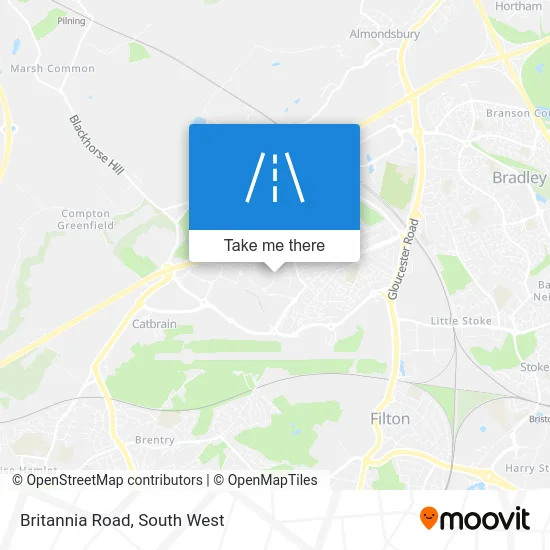 How to get to Britannia Road, Almondsbury by bus or train?