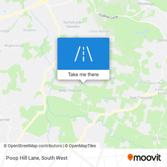 How to get to Poop Hill Lane, South Somerset by bus or train?