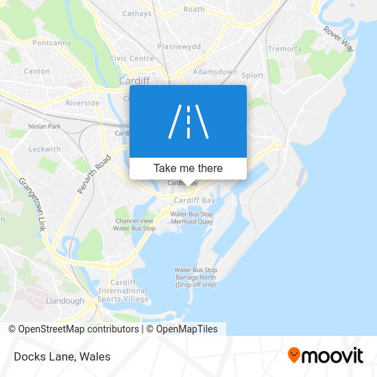 How to get to Docks Lane, Cardiff by bus or train?