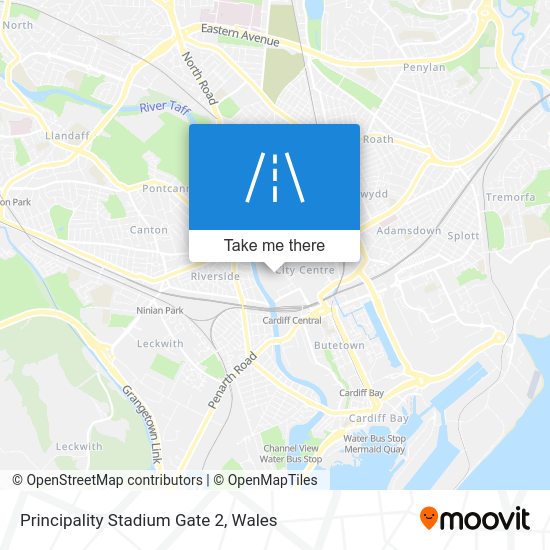 How to get to Principality Stadium Gate 2, Cardiff by bus or train?