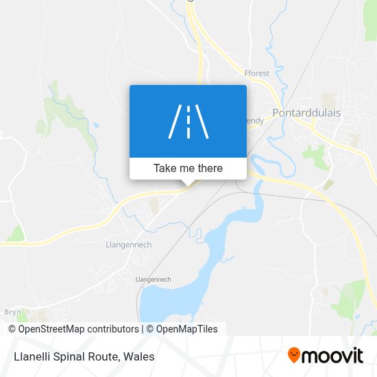 How to get to Llanelli Spinal Route, Carmarthenshire by train or bus?