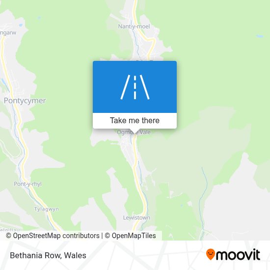 How to get to Bethania Row, Bridgend by bus or train?