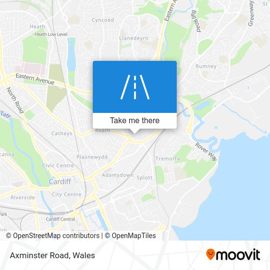 How to get to Axminster Road, Cardiff by bus or train?