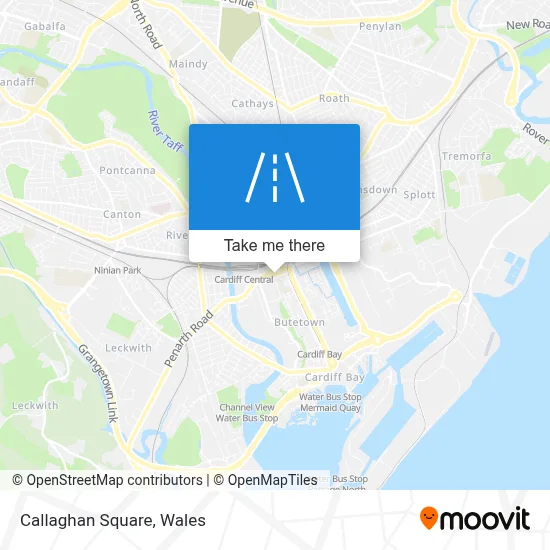 How to get to Callaghan Square, Cardiff by bus or train?