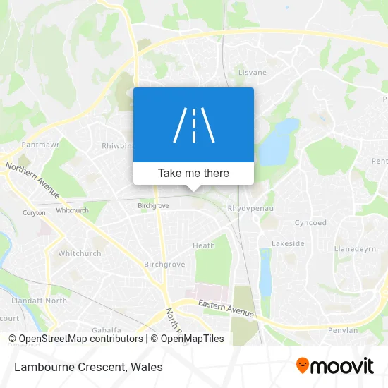 How to get to Lambourne Crescent, Cardiff by bus or train?