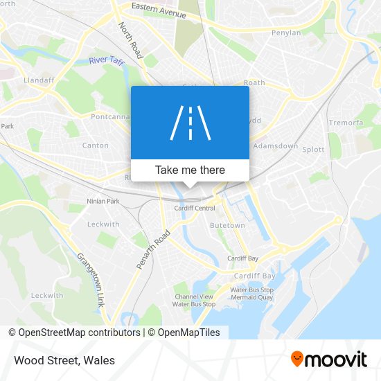 How to get to Wood Street, Cardiff by bus or train?