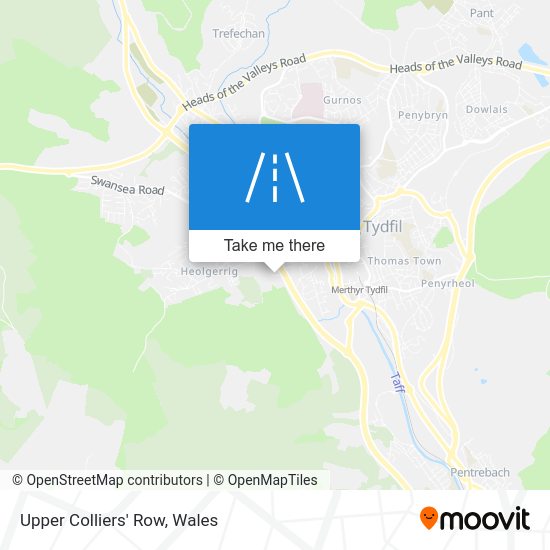 How to get to Upper Colliers' Row, Merthyr Tydfil by Bus or Train?