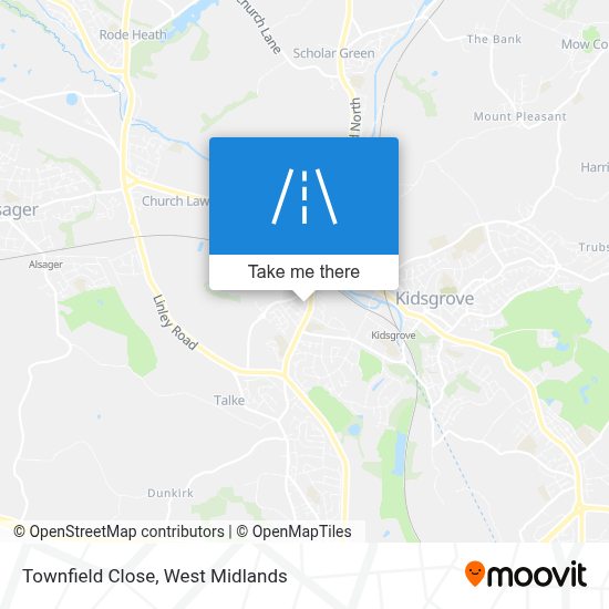 How to get to Townfield Close, Talke & Butt Lane by bus or train?