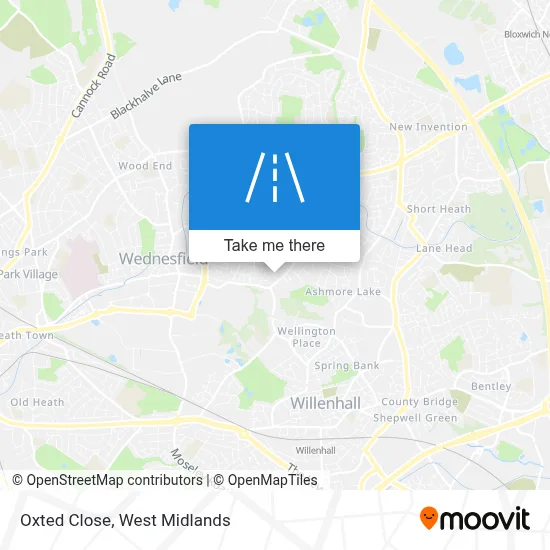 How to get to Oxted Close, Wednesfield South by bus or train?