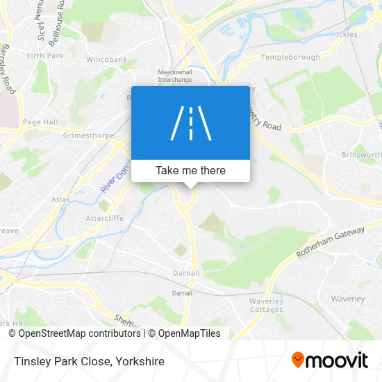 How to get to Tinsley Park Close, Sheffield by bus, light rail or train?
