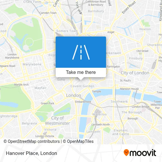 How to get to Hanover Place, Covent Garden by bus, Tube or train?