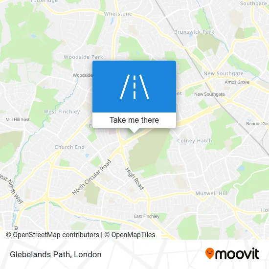 How to get to Glebelands Path, Finchley by bus, Tube or train?