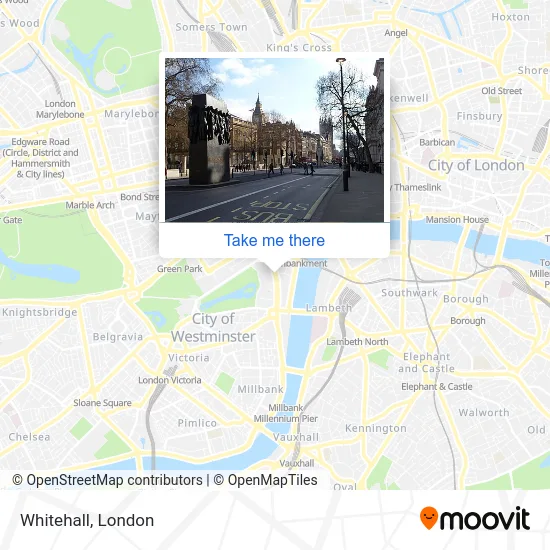 How to get to Whitehall, London by bus, Tube or train?