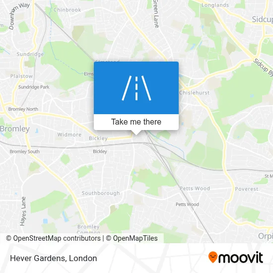 How to get to Hever Gardens, Bickley by bus, train or Tramlink?