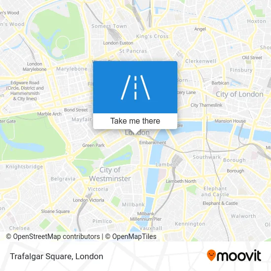 How to get to Trafalgar Square, Charing Cross by bus, Tube or train?