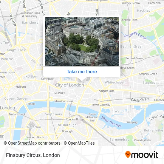 How to get to Finsbury Circus, City Of London by Tube, bus or train?