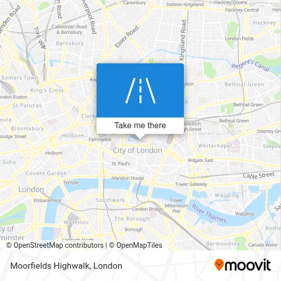 How to get to Moorfields Highwalk, City Of London by bus, Tube or train?