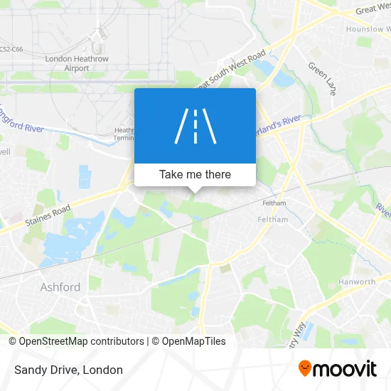 How to get to Sandy Drive, East Bedfont by bus, Tube or train?
