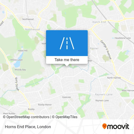 How to get to Horns End Place, Eastcote by bus or Tube?
