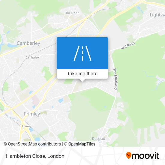 How to get to Hambleton Close, Frimley by bus or train?