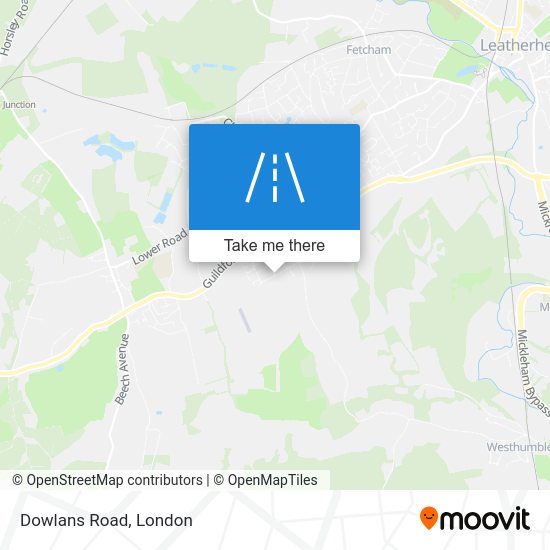 How to get to Dowlans Road, Great Bookham by bus or train?