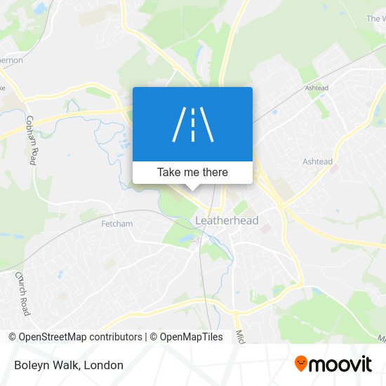 How to get to Boleyn Walk, Leatherhead by bus or train?