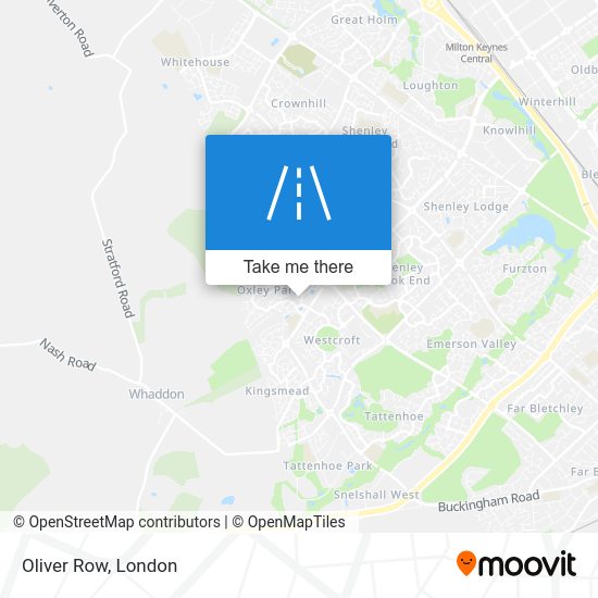 How to get to Oliver Row, Milton Keynes by bus or train?