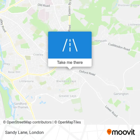 How to get to Sandy Lane, Oxford by bus or train?