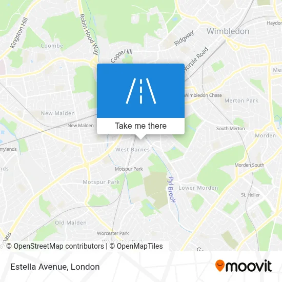 How to get to Estella Avenue, Raynes Park by bus, train, Tube or Tramlink?